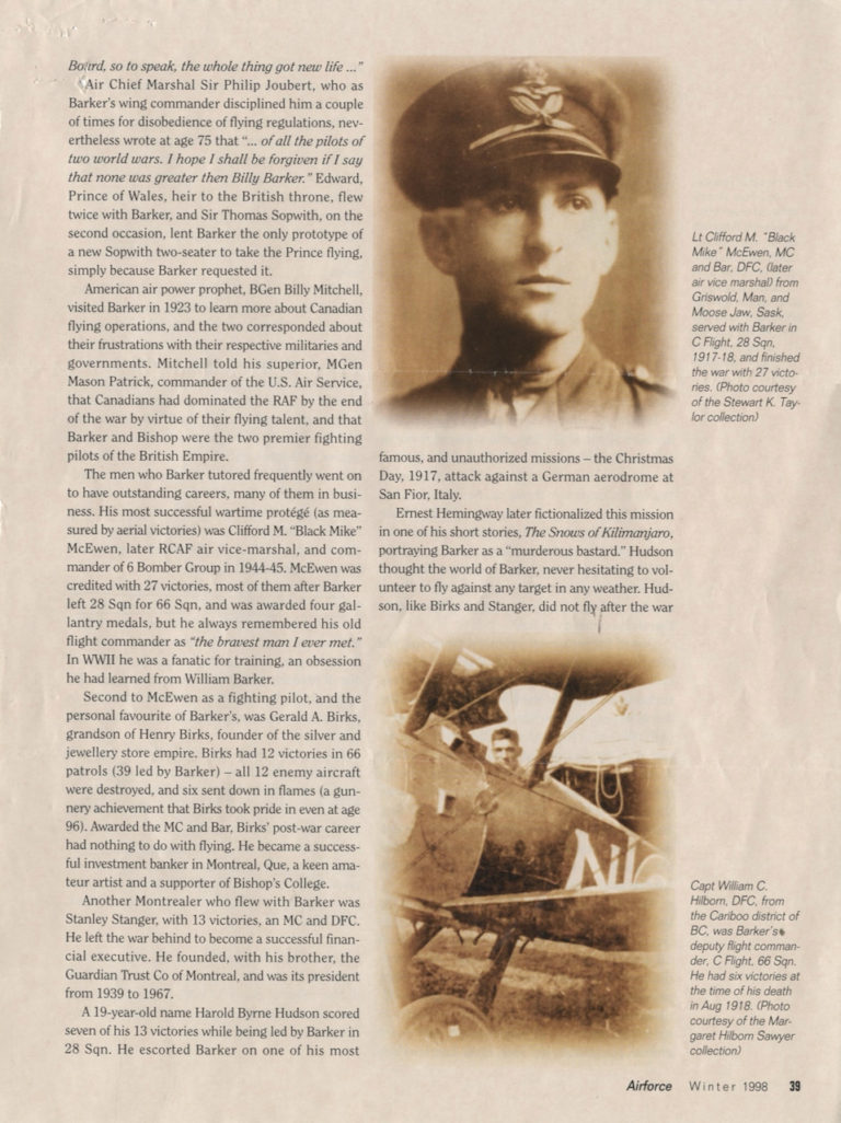 William George Barker - Canada's Aviation Hall of Fame