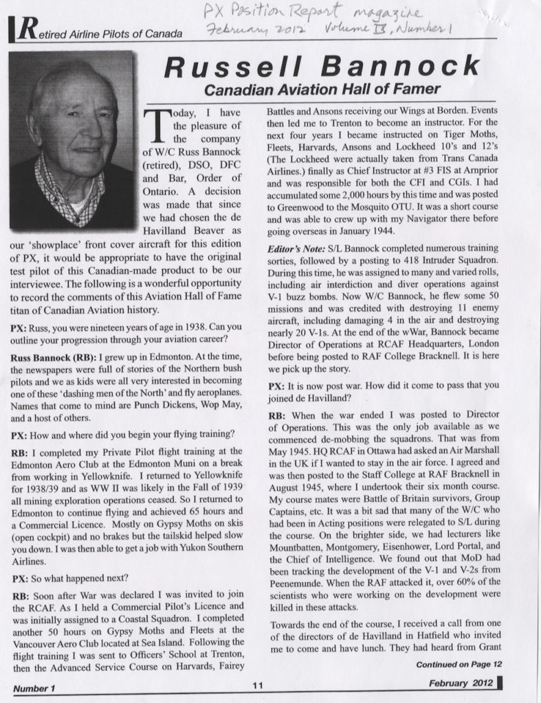 Russell Bannock - Canada's Aviation Hall of Fame