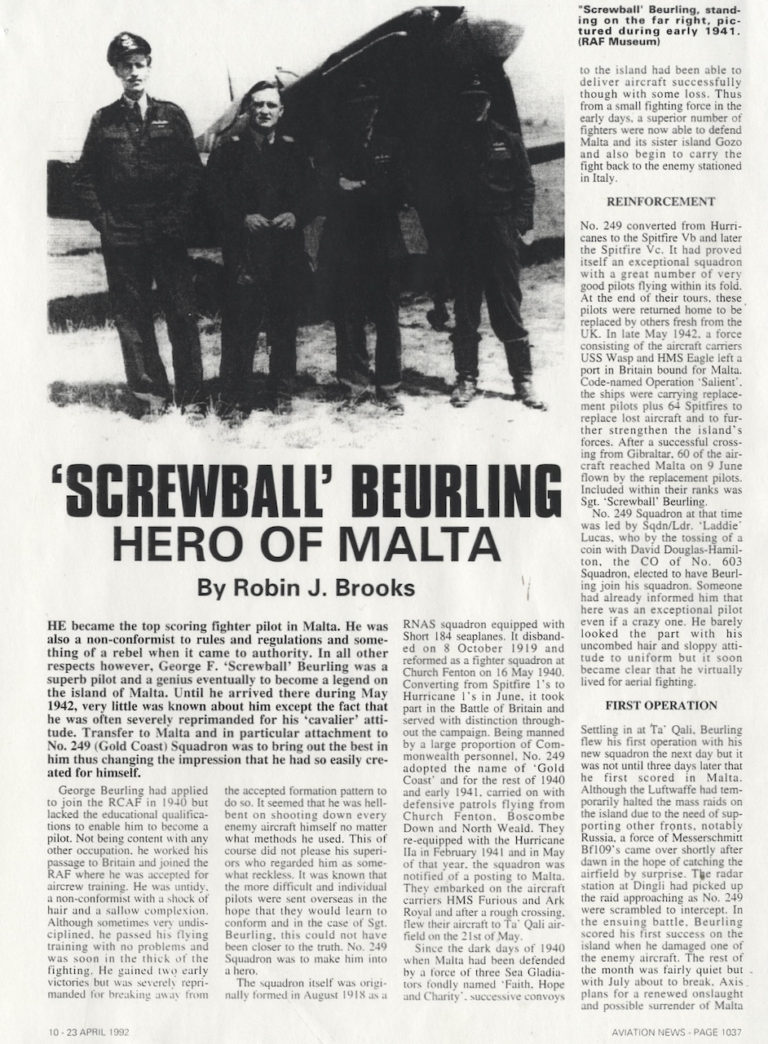 George Frederick Beurling - Canada's Aviation Hall of Fame