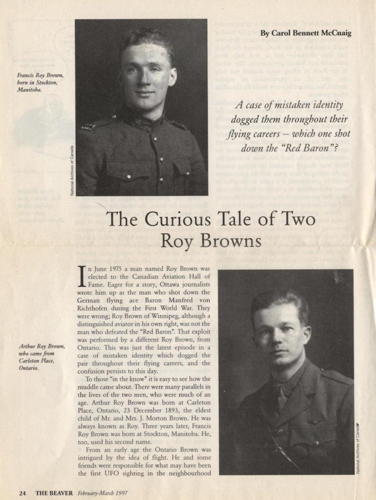 A. Roy Brown - Canada's Aviation Hall of Fame